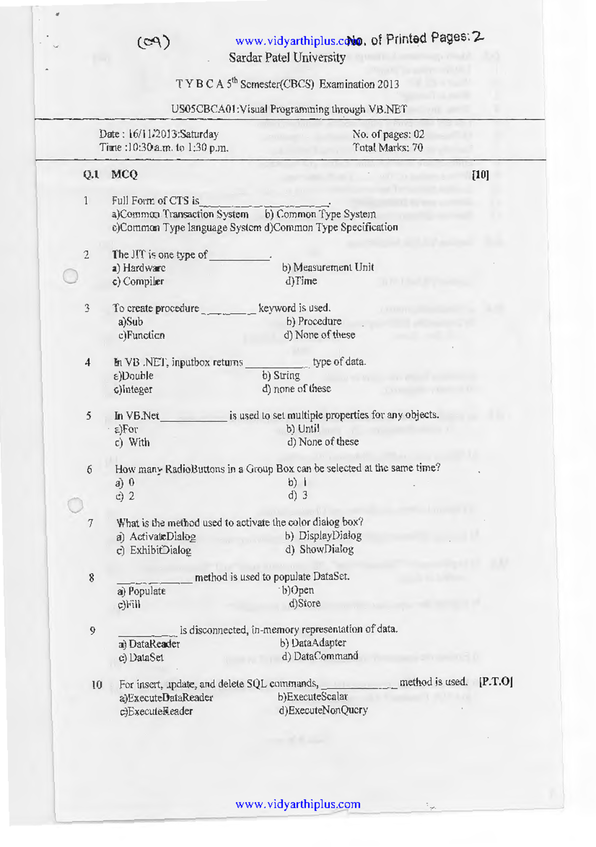 9 - Question paper - • (_c