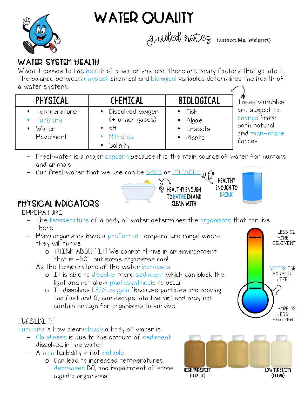 Water quality filled in notes - WATER SYSTEM HEALTH When it comes to ...