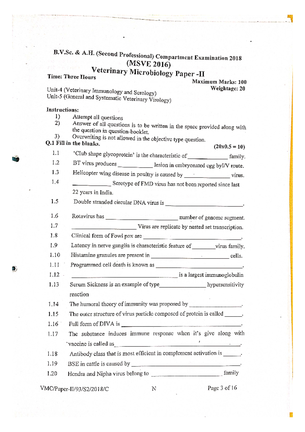 Veterinary microbiology compart paper 2nd 2018 (1) - B.V. & A. (Second ...