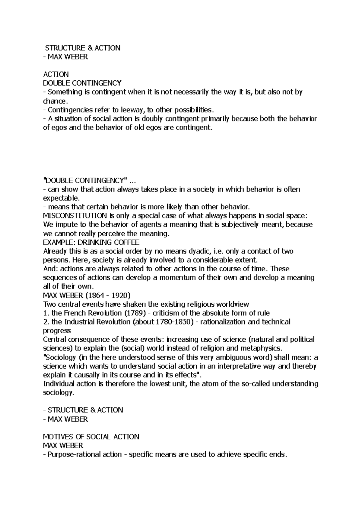 Structure - Personality Psychology - STRUCTURE & ACTION - MAX WEBER ...