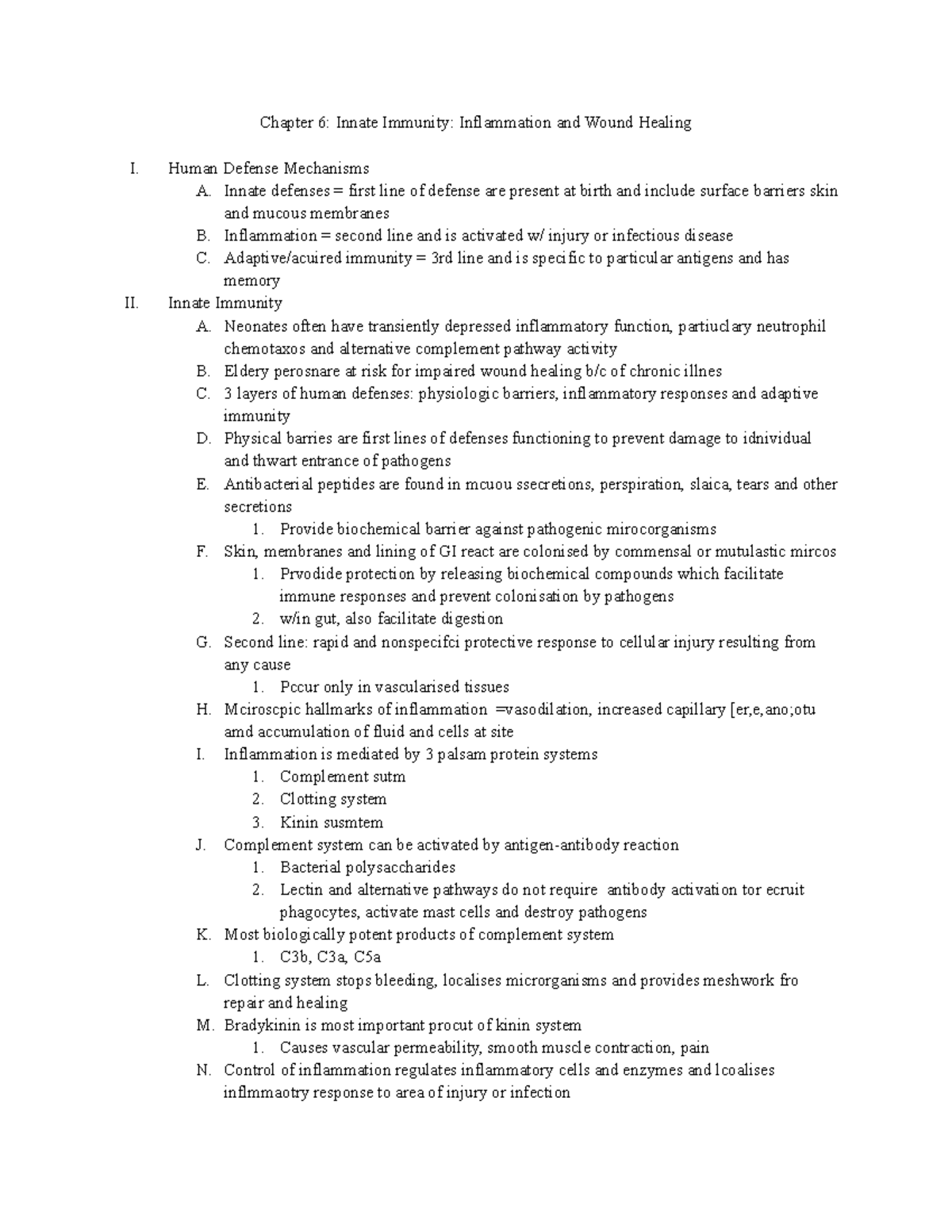 Chapter 6 Innate Immunity Inflammation and Wound Healing - Human ...