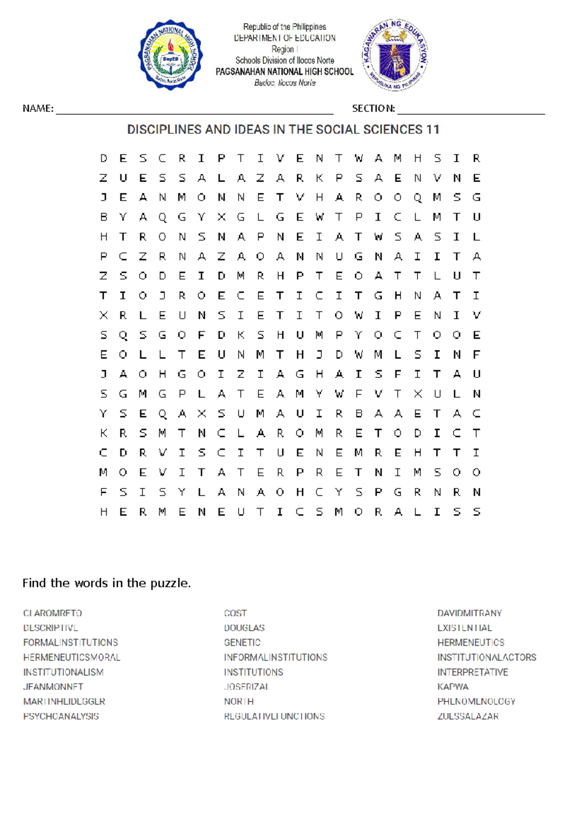 Puzzle diss - DISCIPLINE AND IDEAS IN SOCIAL SCIENCES - Social Studies ...