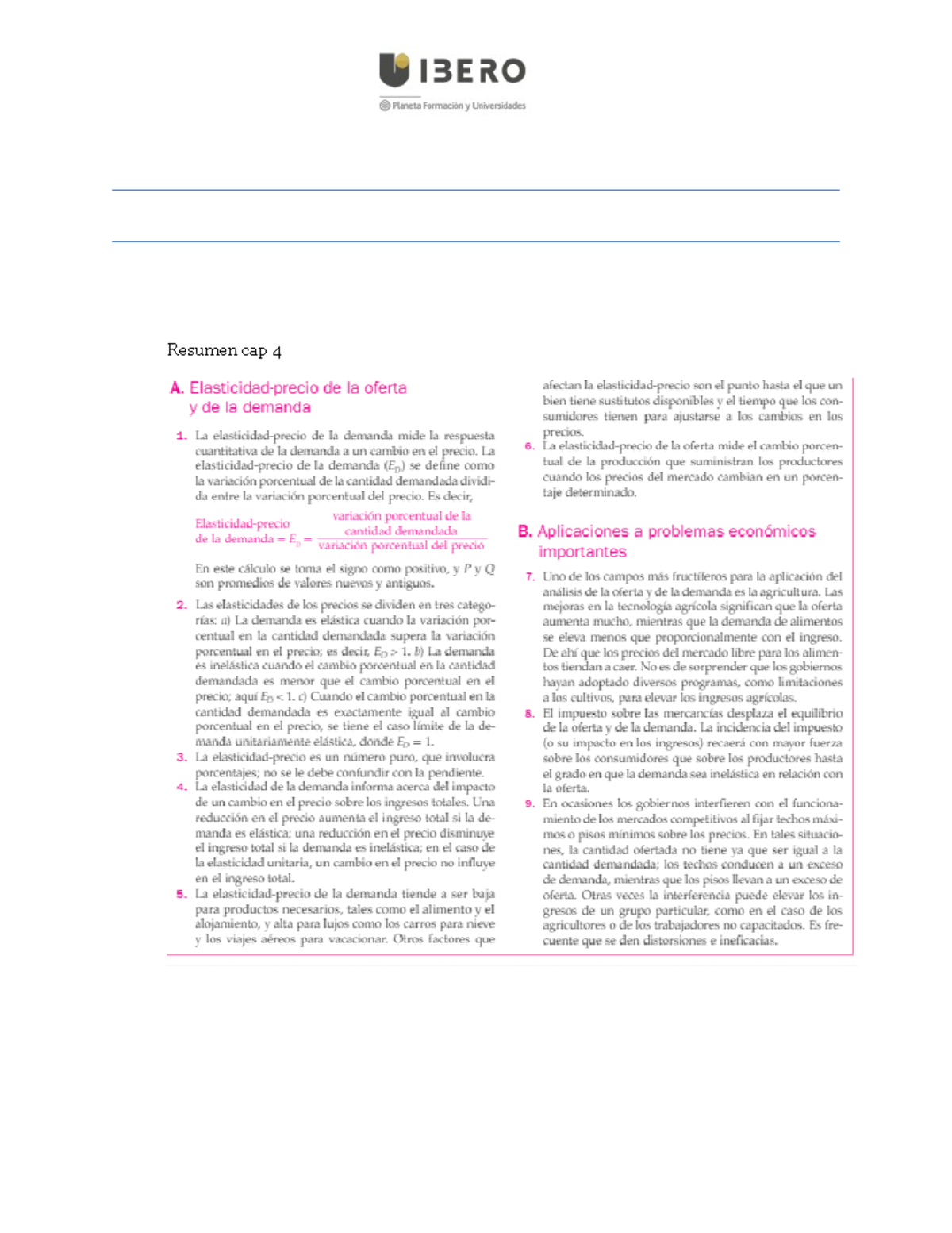 Actividad 4 micro - parte borrador - Resumen cap 1° Para ilustrar la declaración "una buena ...