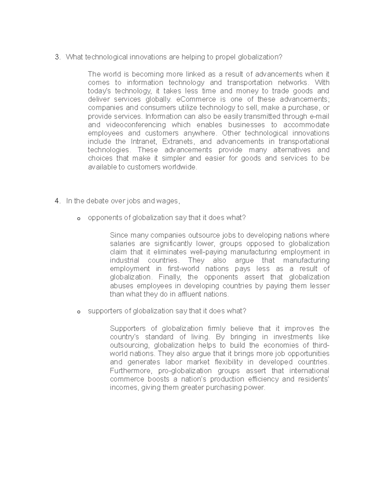 Question 3 and 4 - What technological innovations are helping to propel ...