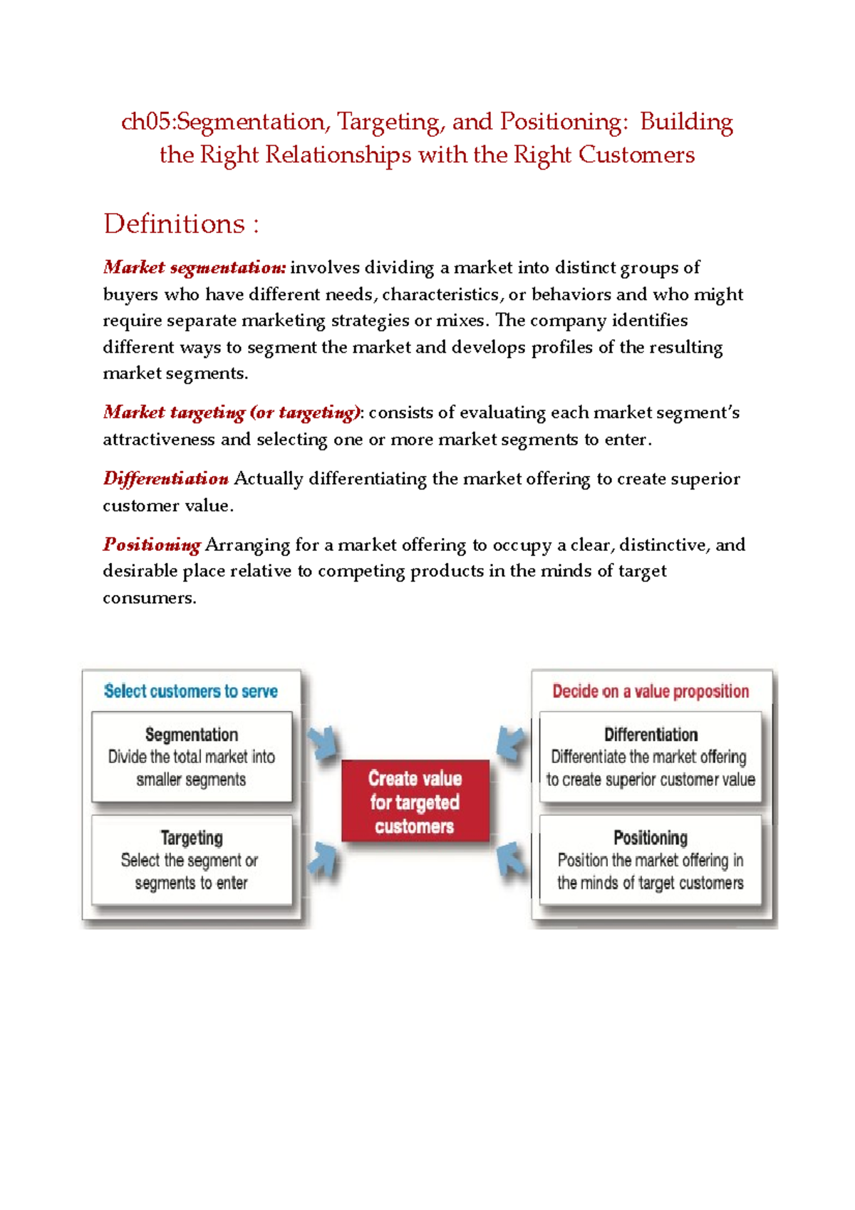 ch05:Segmentation, Targeting, and Positioning: Building the Right Relationships with the Right ...