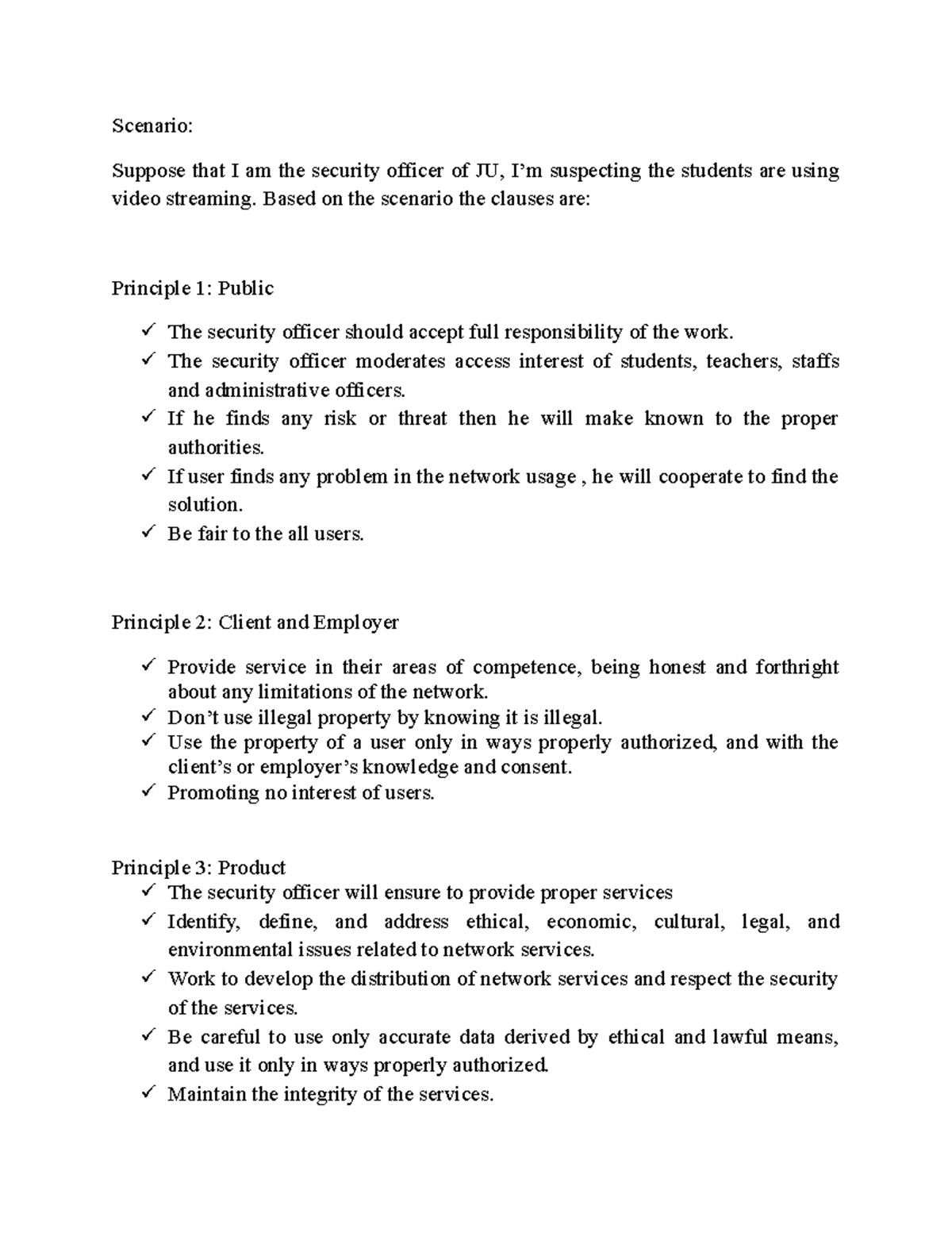 Assignment 3 - Helpful - Scenario: Suppose that I am the security ...