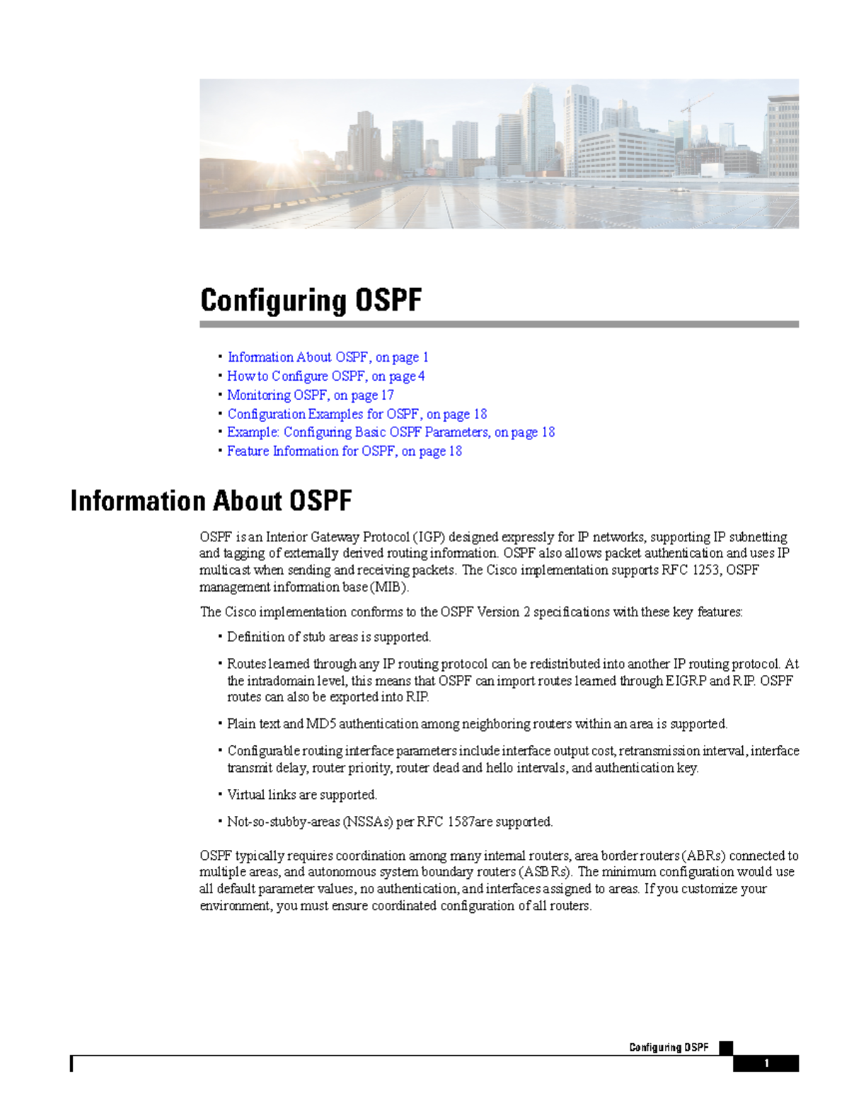 Configuring Ospf Configure Ospf Information About Ospf On Page 1 How To Configure Ospf On