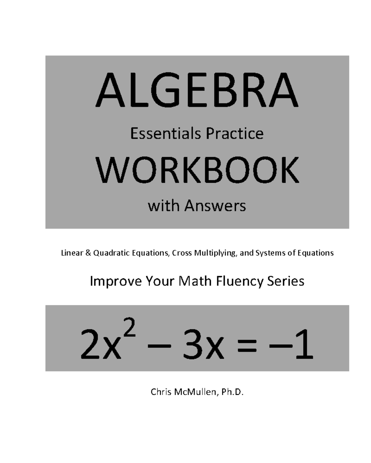 Algebra Practice - ple - ALGEBRA Essentials Practice WORKBOOK with ...