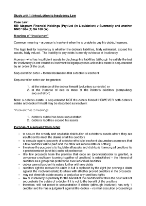 MRL3701-Insolvency law Chp-4-5 Compulsory Sequestration - INSOLVENCY ...