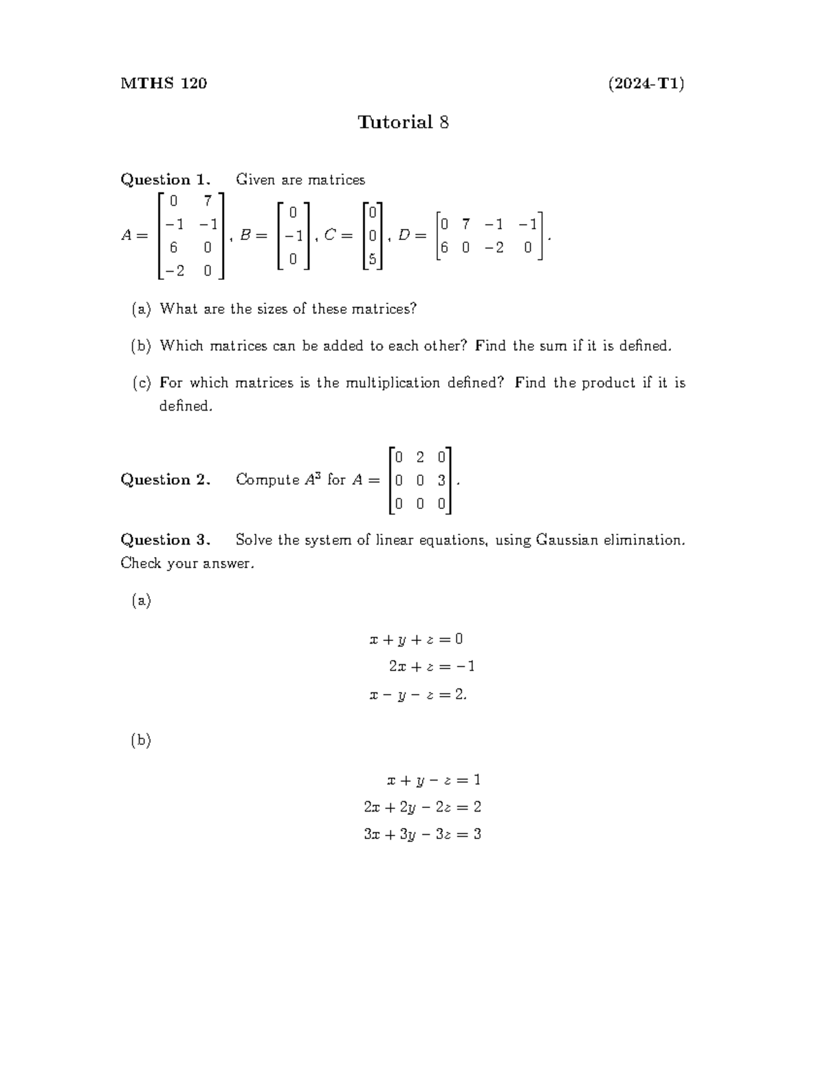 Mths120 T8 2024 - tutorial questions - MTHS 120 (2024-T1) Tutorial 8 ...
