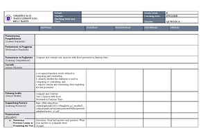 MELC DLL ENG 8 WEEK 3 Q1 DONE - GRADES 1 to 12 DAILY LESSON LOG MELC BASED School: Grade Level ...