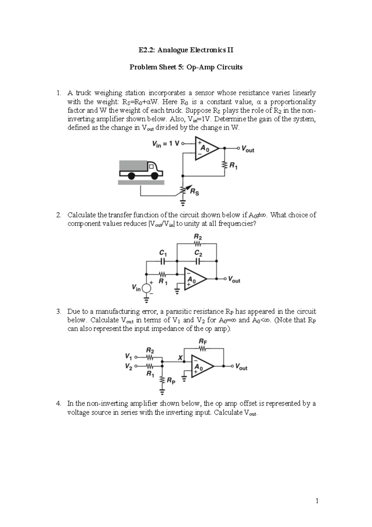 Analogue 2 P5 - Tutorial Work for 2nd year EEE Module - 1 E2: Analogue Electronics II Problem ...