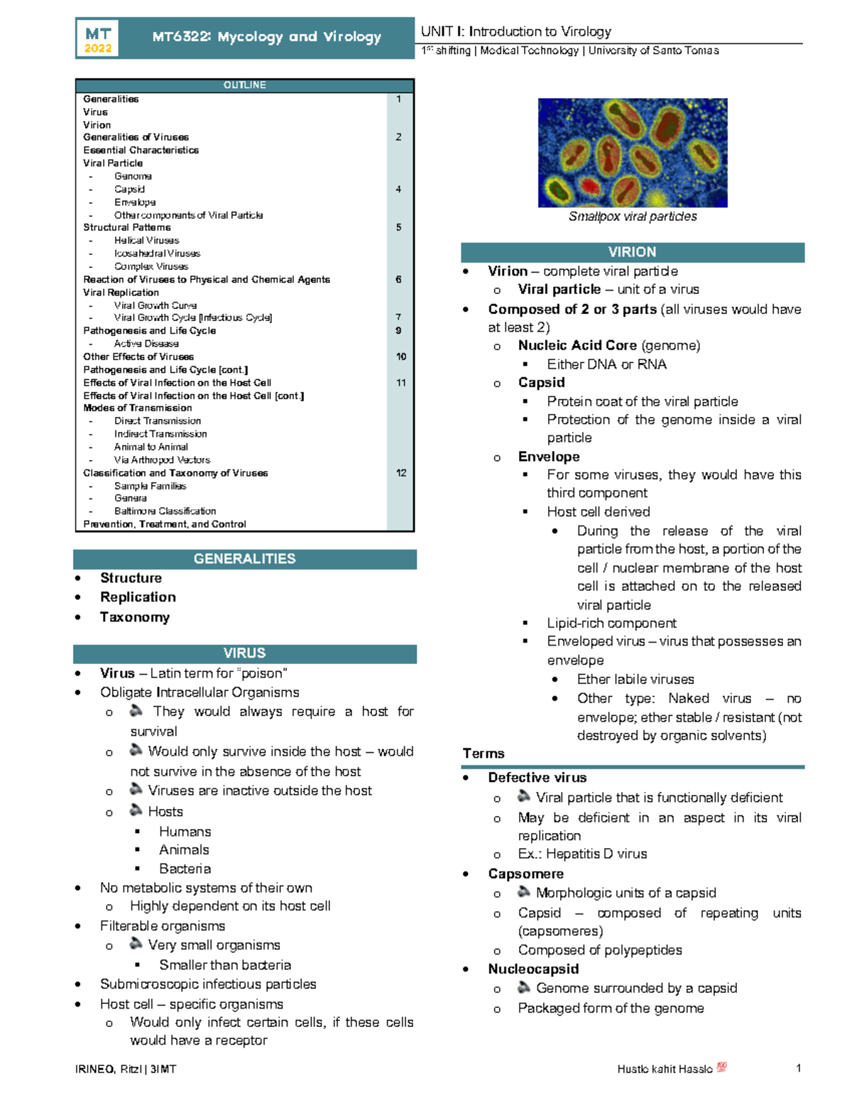 Compre 3 Itransteam MT6322 MV LEC UNIT M1 6 V1 8 - MT MT6322: Mycology and Virology UNIT I ...