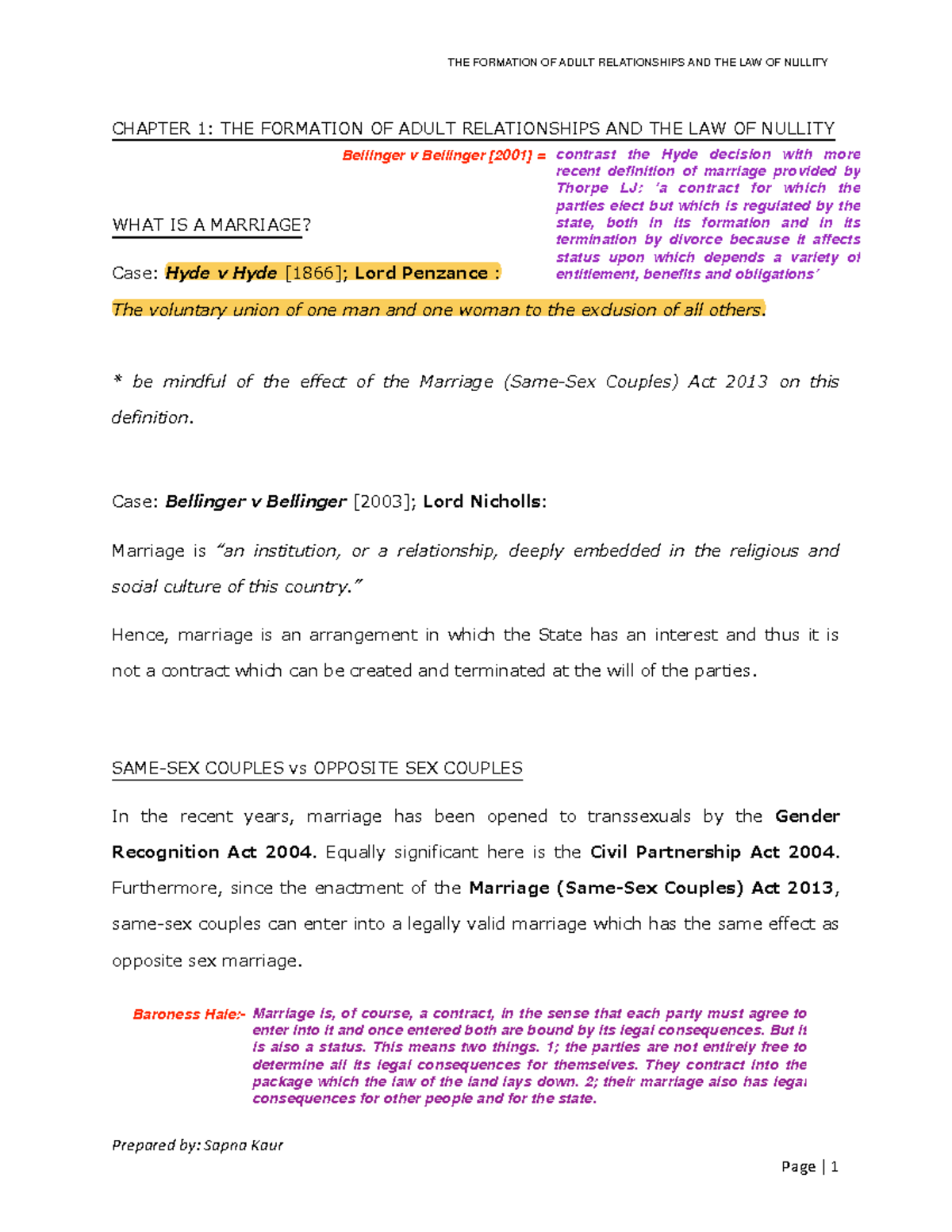 THE Formation OF Adult Relationships AND THE LAW OF Nullity updated 5 ...