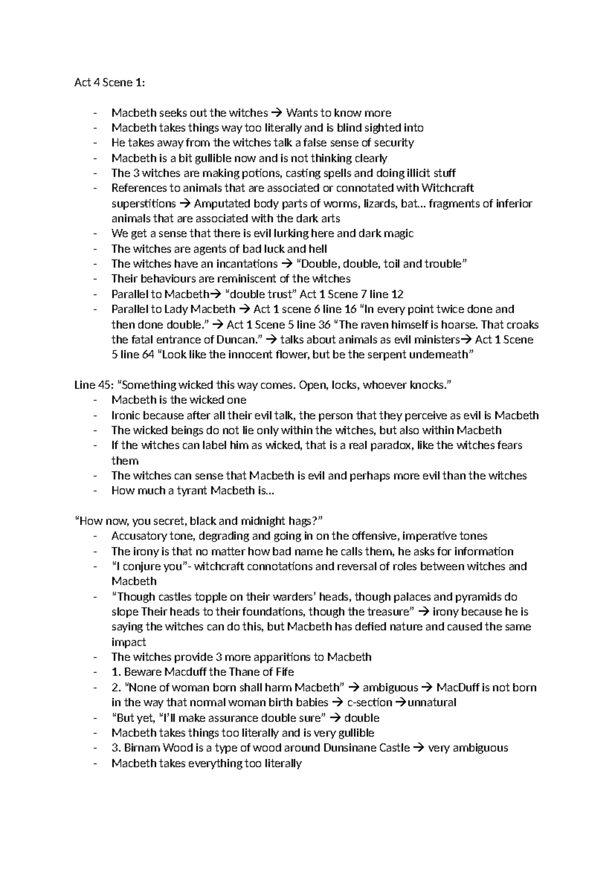 Act 4 Scene 1 analysis - Macbeth - Act 4 Scene 1: - Macbeth seeks out ...