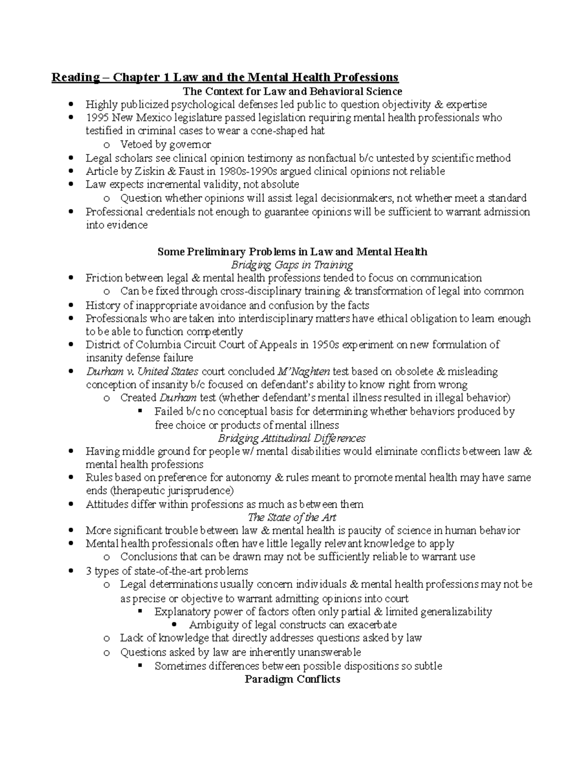 Module 1 Readings - Lecture notes 6-10 - Reading – Chapter 1 Law and ...