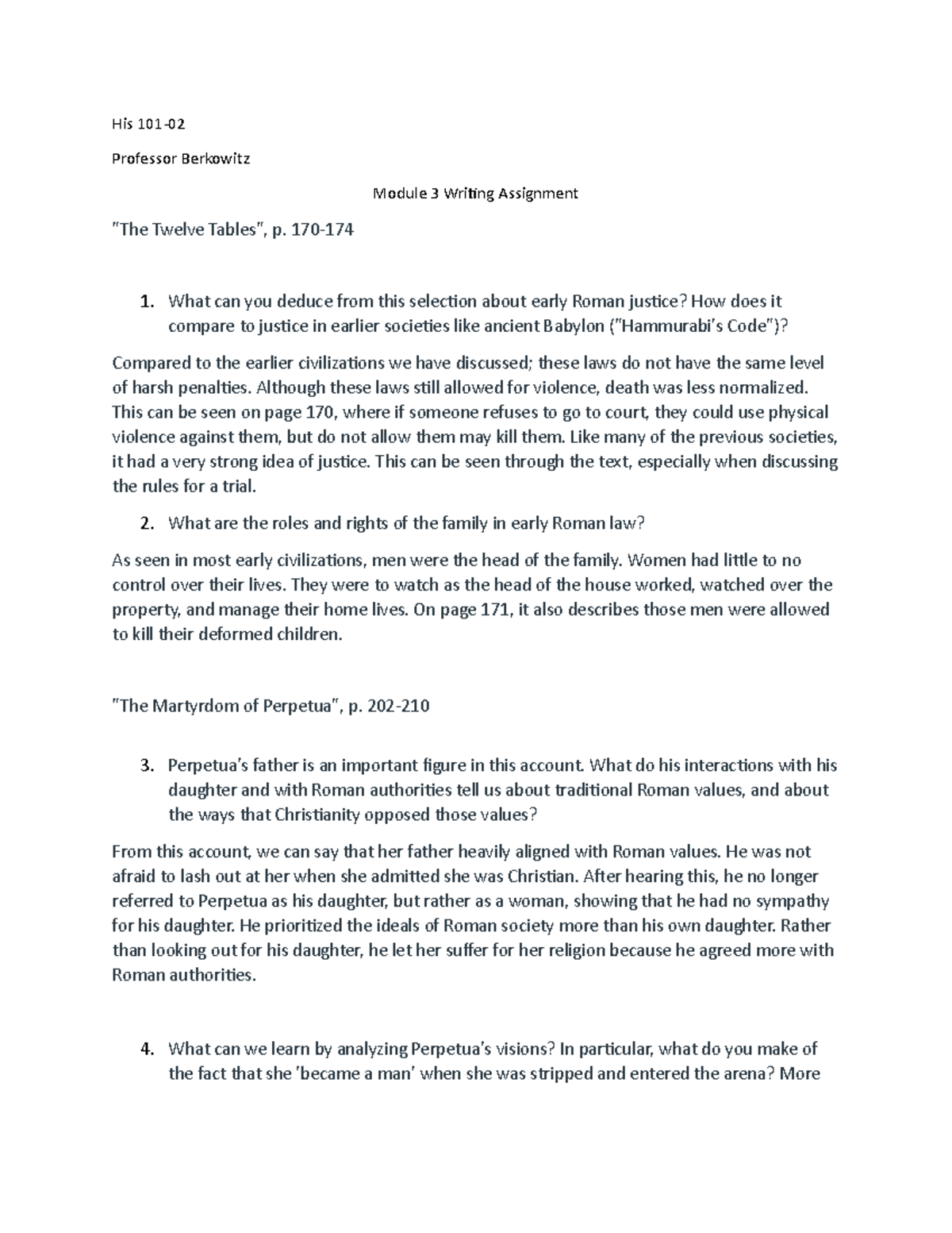 Module 3 Writing Assignment - His 101- Professor Berkowitz Module 3 ...
