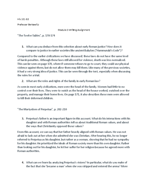 Module 2 Writing Assignment - Professor Berkowitz HIS 101- Module 2 While reading the text, it ...