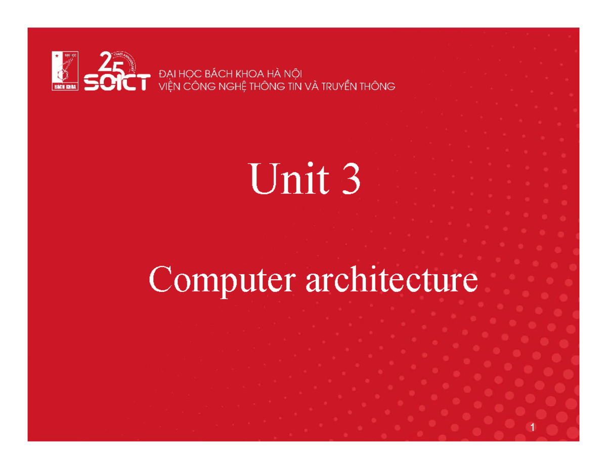 Unit 03 - Great and perfect and useful - Unit 3 Computer architecture ...