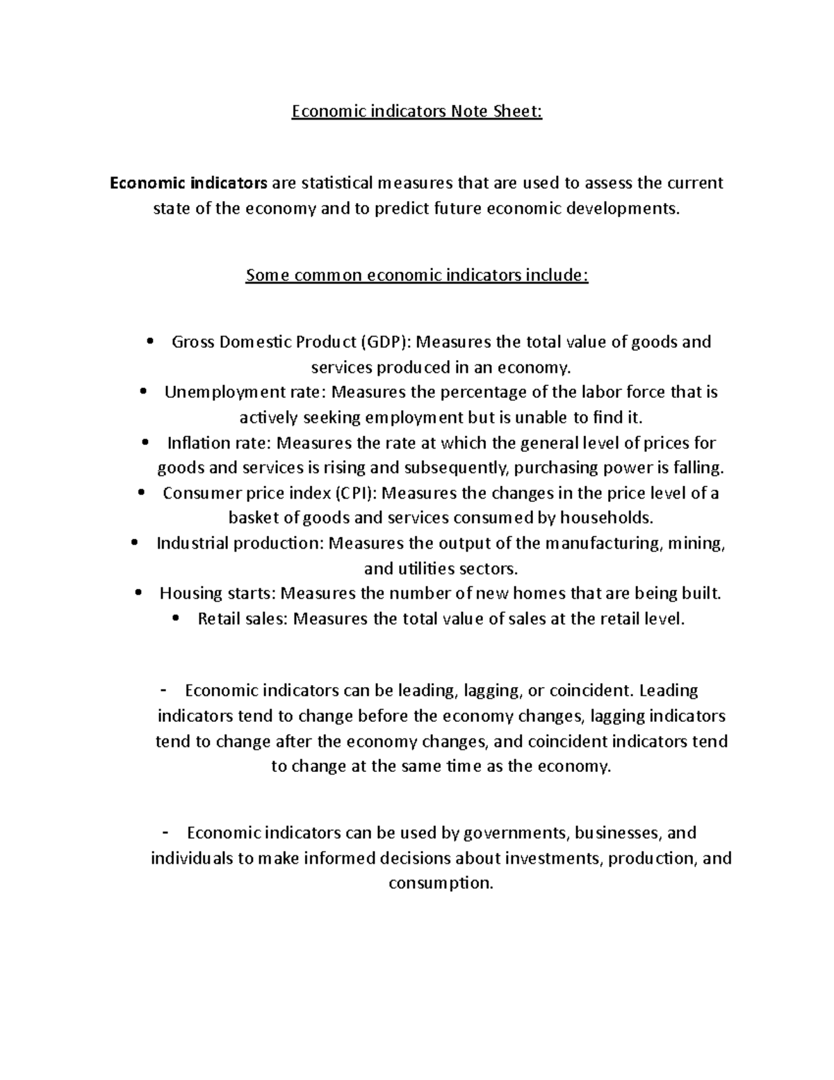 Document 85 (16) - Notes on Modern Economic Indicators with examples ...