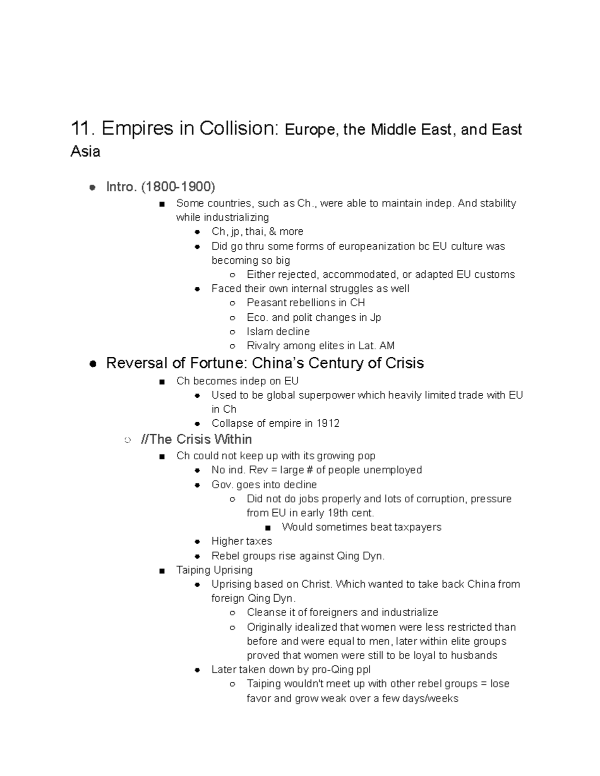 AP World CH. 11 & 13 & 14 & 15 Notes - AP World History - 11. Empires ...