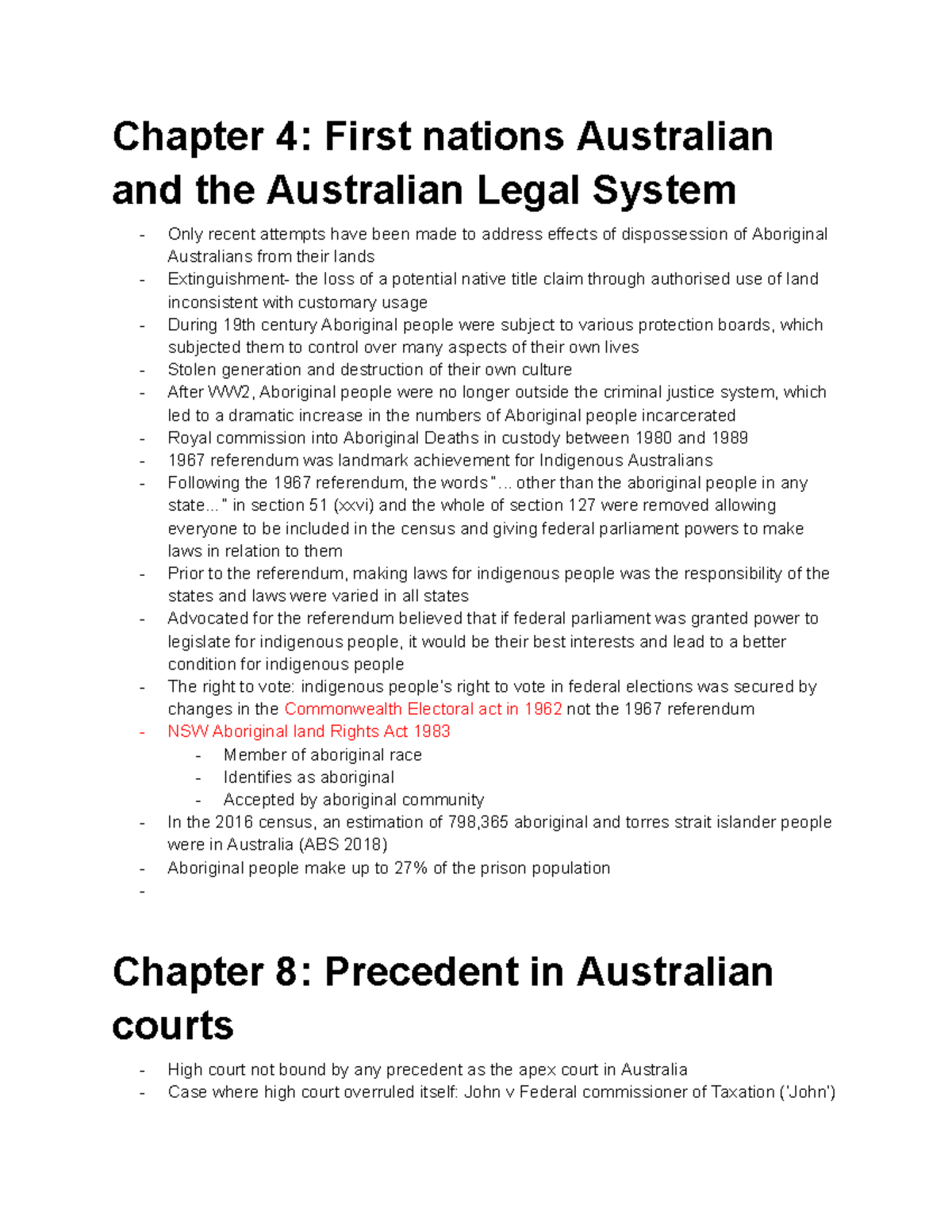 Readings - Chapter 4: First nations Australian and the Australian Legal ...
