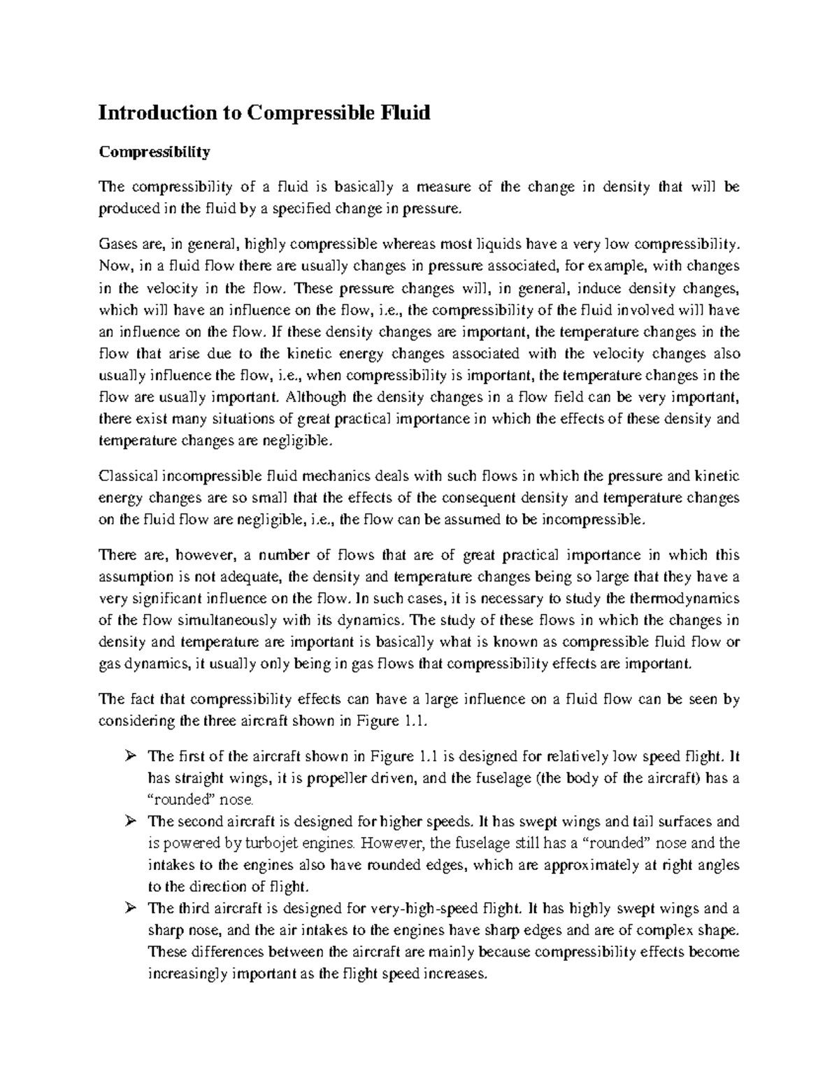 CHE 323-Introduction to Compressible Fluid - Introduction to ...