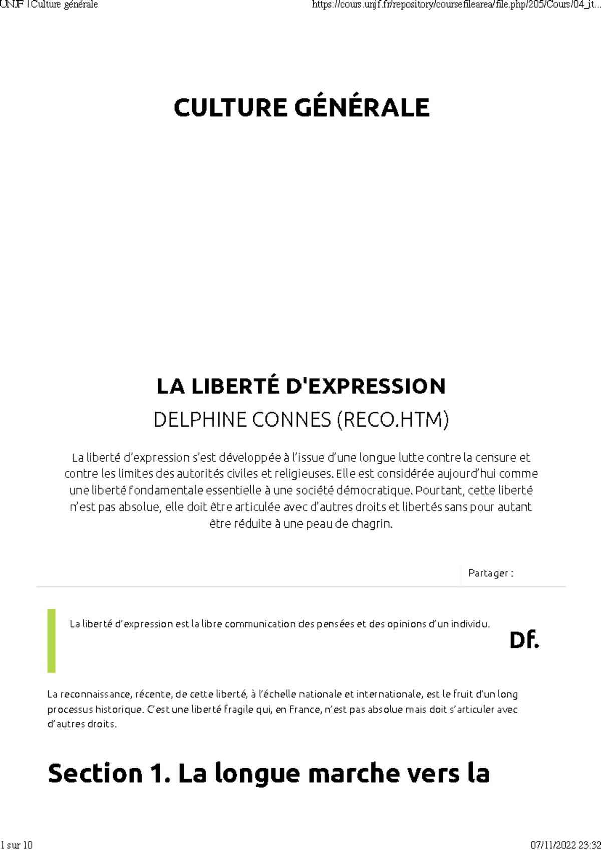 3-La liberté d'expression - CULTURE GÉNÉRALE LA LIBERTÉ D'EXPRESSION ...
