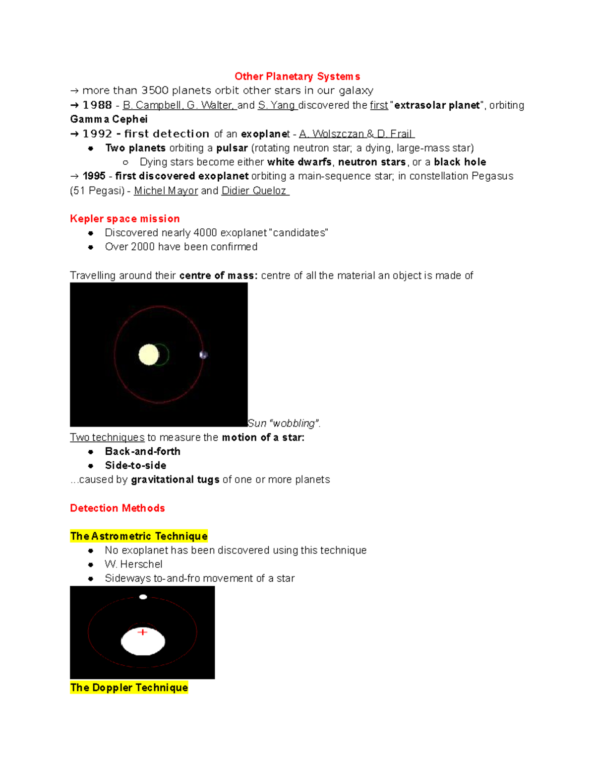 3 - Lecture notes Lesson 9 - Other Planetary Systems → more than 3500 ...