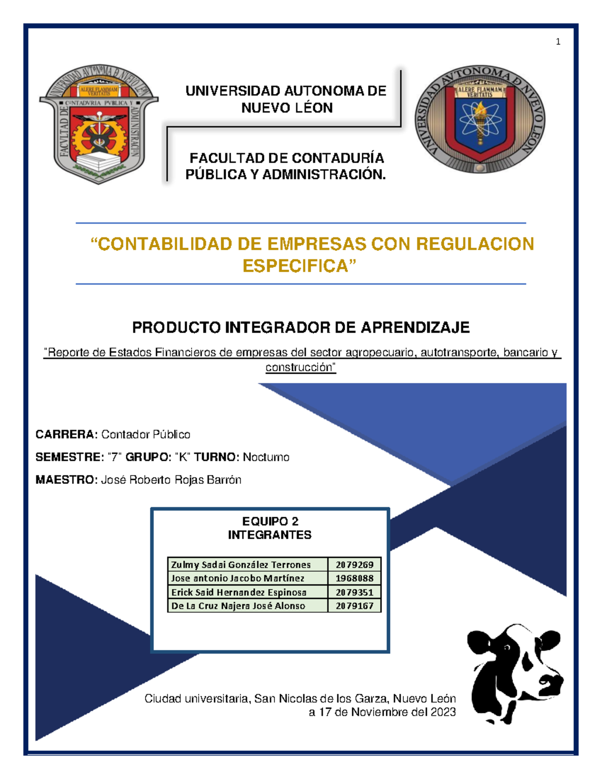 Producto Integrador DE Aprendizaje Cecre EQ - CARRERA: Contador Público ...