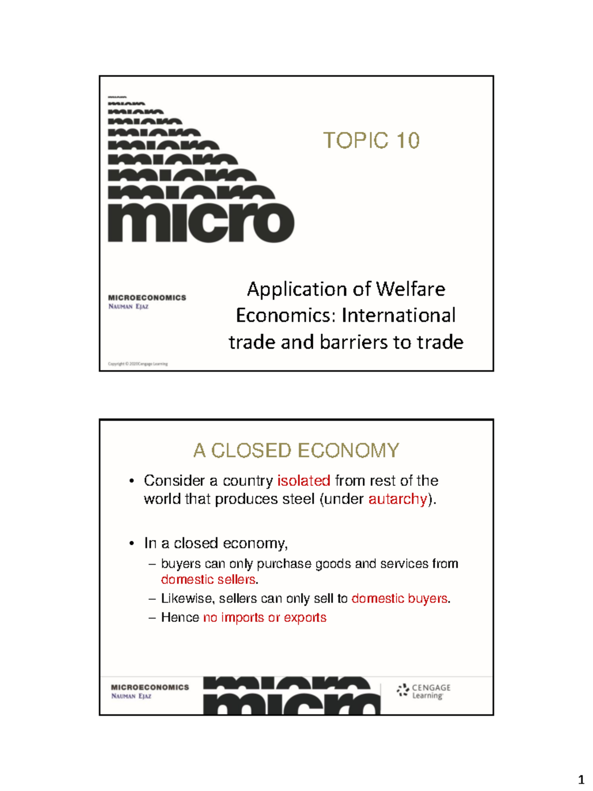 Topic 10 - lecture notes - TOPIC 10 Application of Welfare Economics ...