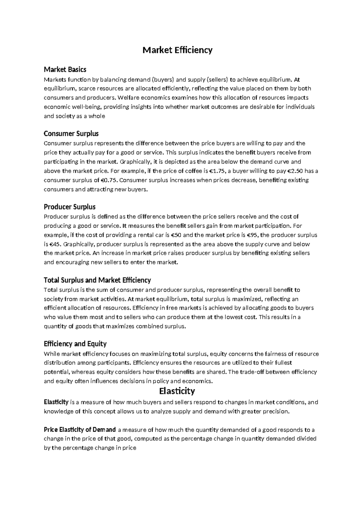 Introduction To econ - Sections B C and D - Market Efficiency Market ...