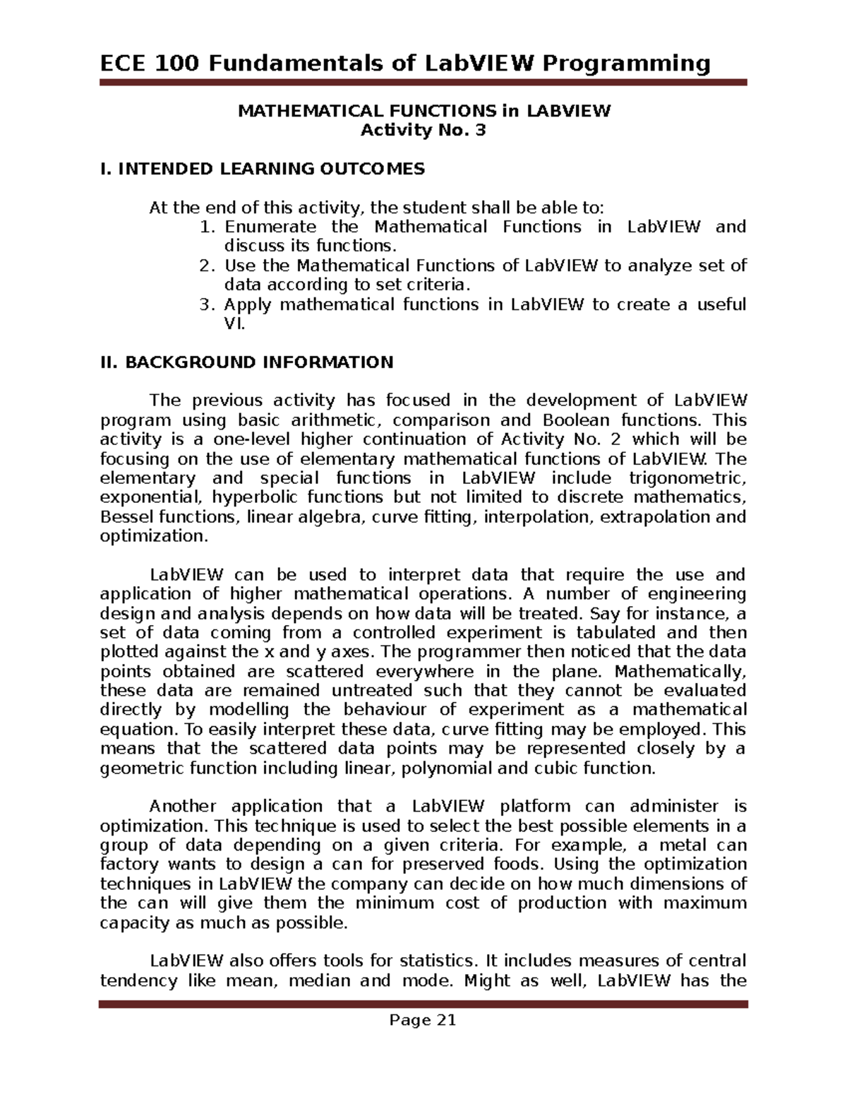 Elementary Mathematical Functions In Lab View Fundamentals Of Labview