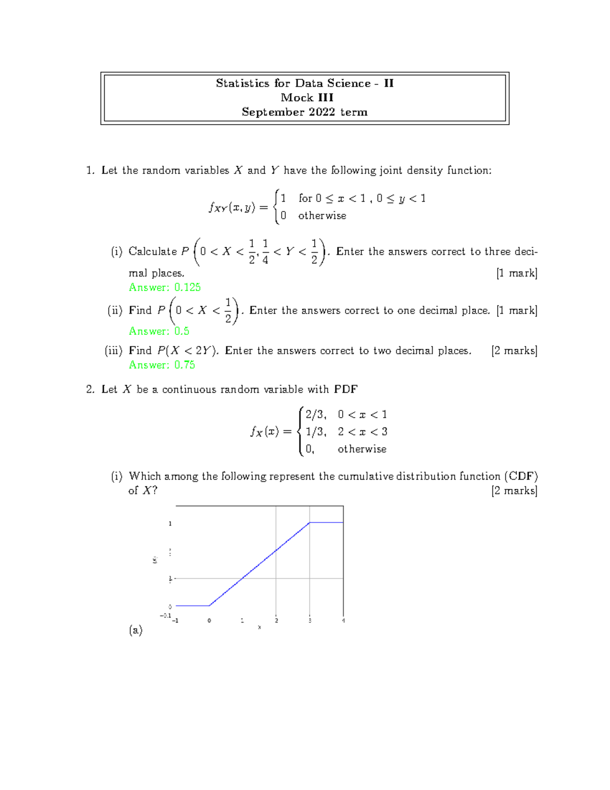 Biweekly Mocks W5&6 - Statistics for Data Science - II Mock III ...