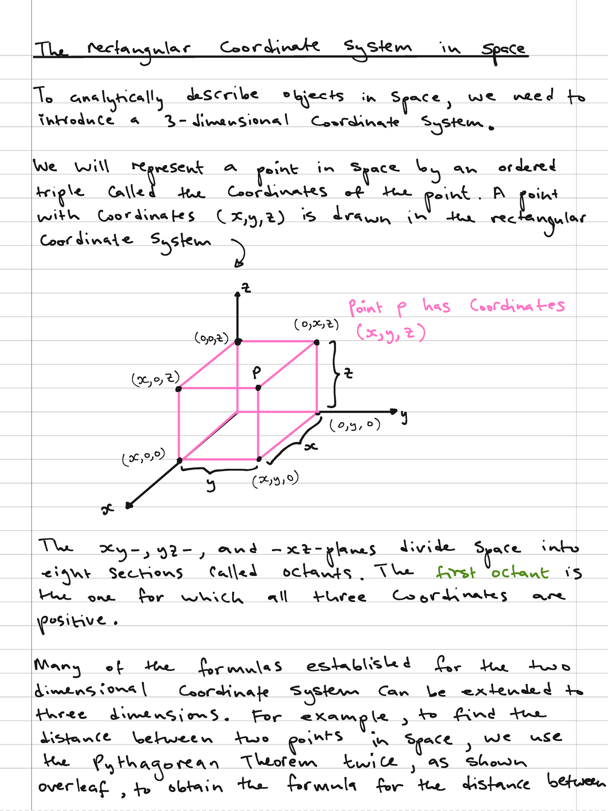 31 Space coordinates and vectors in space - MAM1032S - Studocu