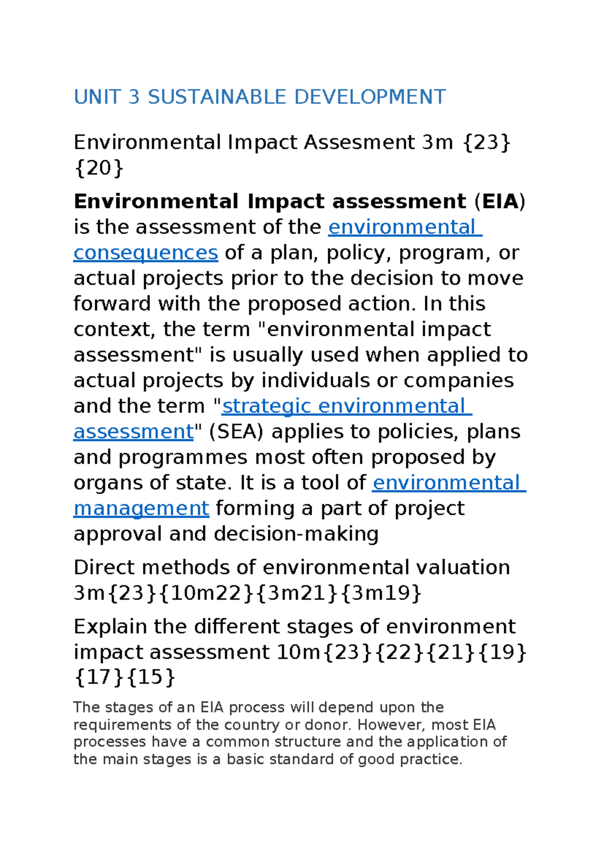 UNIT 3 Sustainable Development - UNIT 3 SUSTAINABLE DEVELOPMENT ...