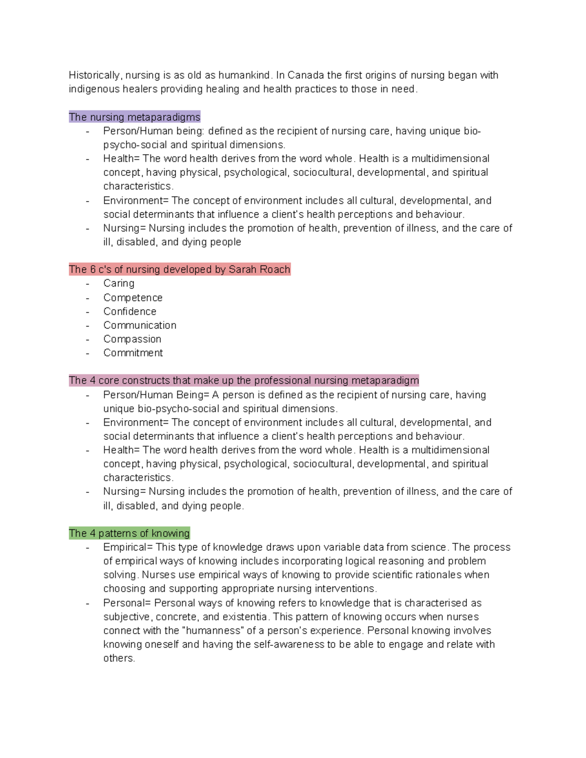 Chp n1 - n.a - Historically, nursing is as old as humankind. In Canada ...