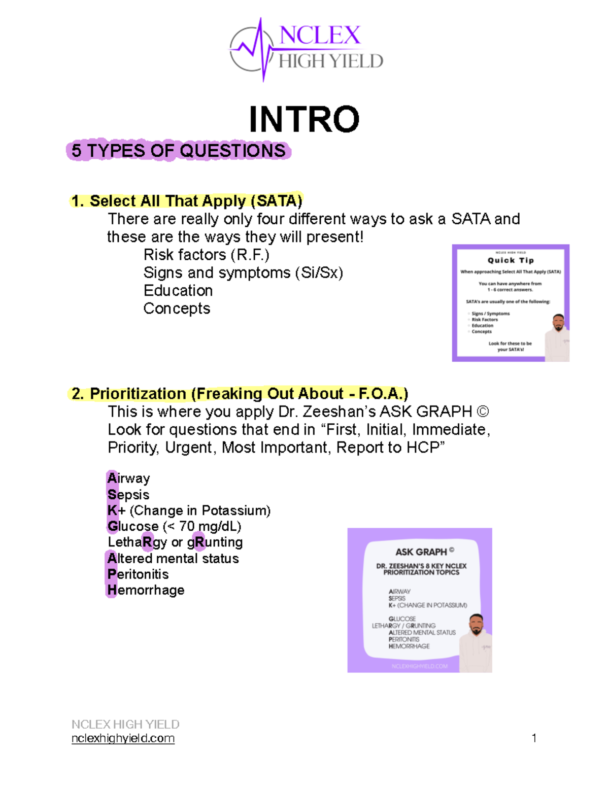 Strategies to read a question - INTRO 5 TYPES OF QUESTIONS 1. Select ...