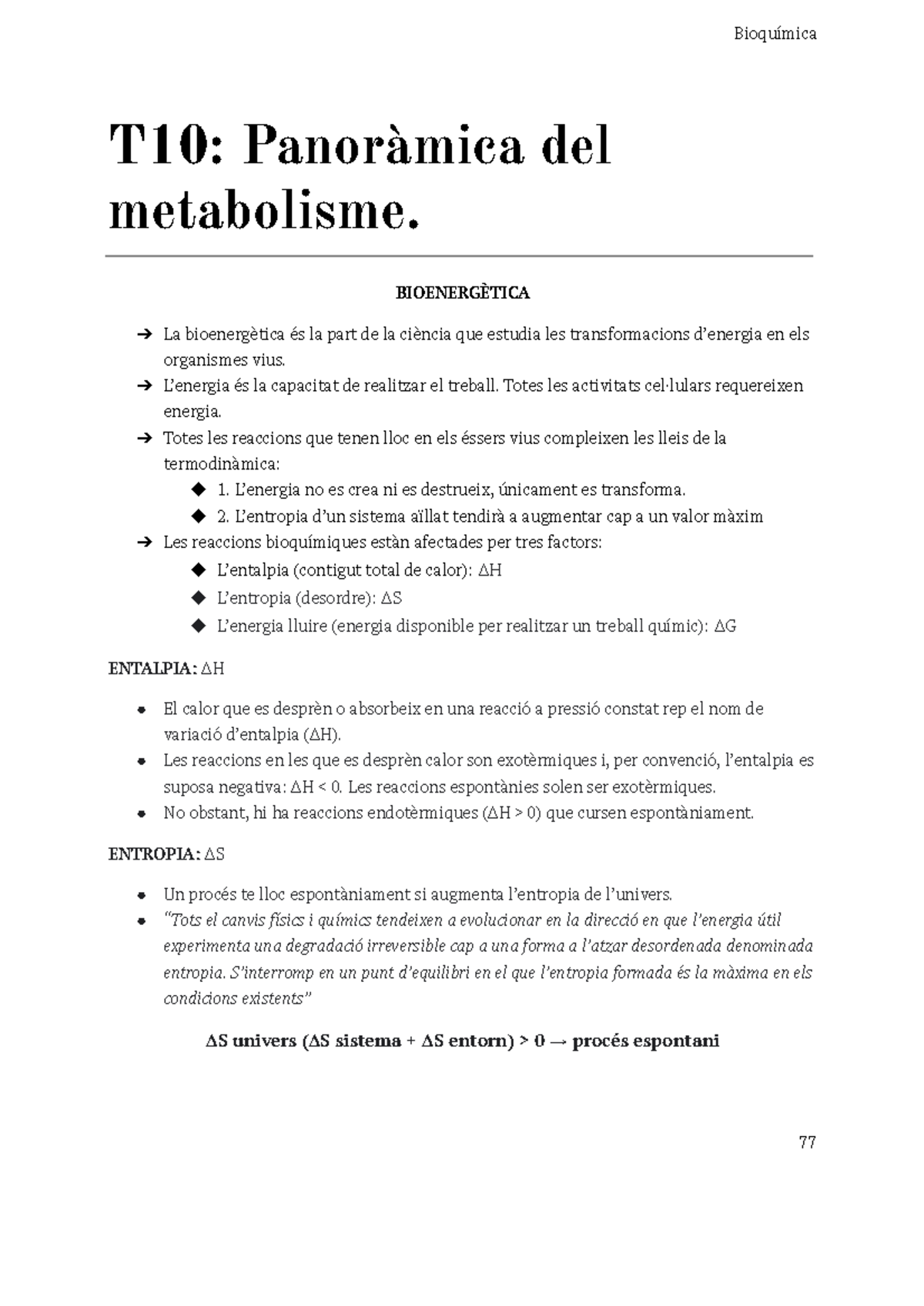 Temas 10 y 11 bioquimica, rutas metabólicas APUNTES PRIMER PARCIAL 2021 ...