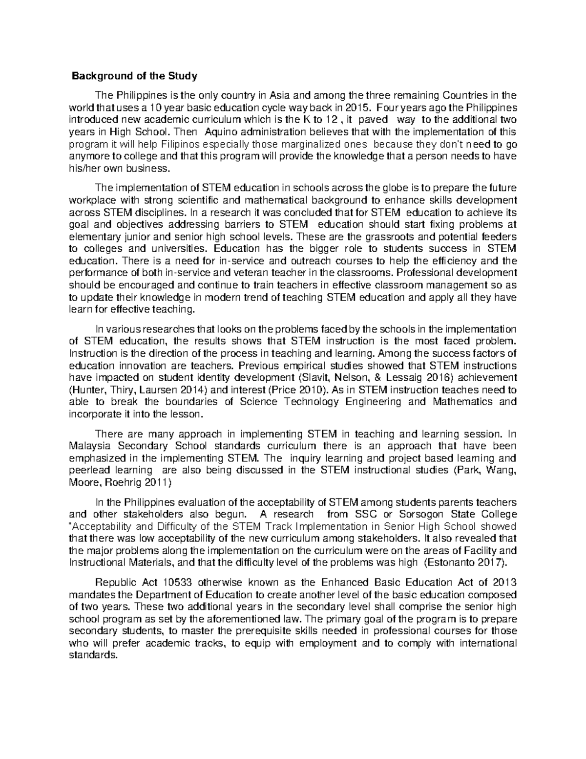 530187379 My Concept Paper - Background of the Study The Philippines is ...