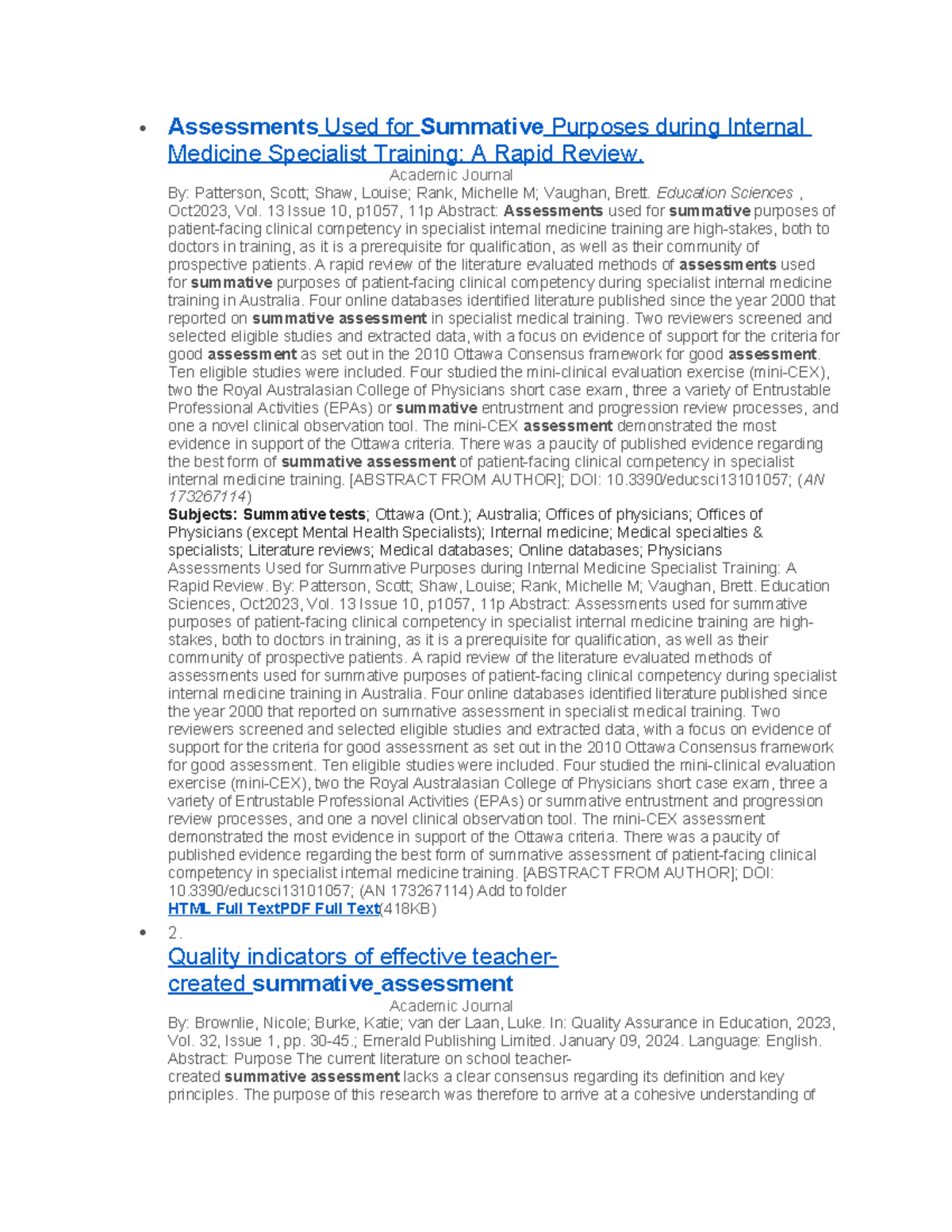 NSG 416 WEEK 2 summative assessment - Assessments Used for Summative ...