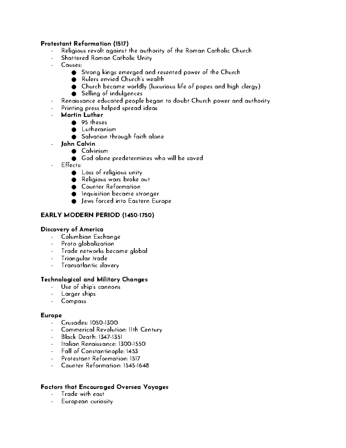 AP World Review - Protestant Reformation (1517) - Religious revolt ...