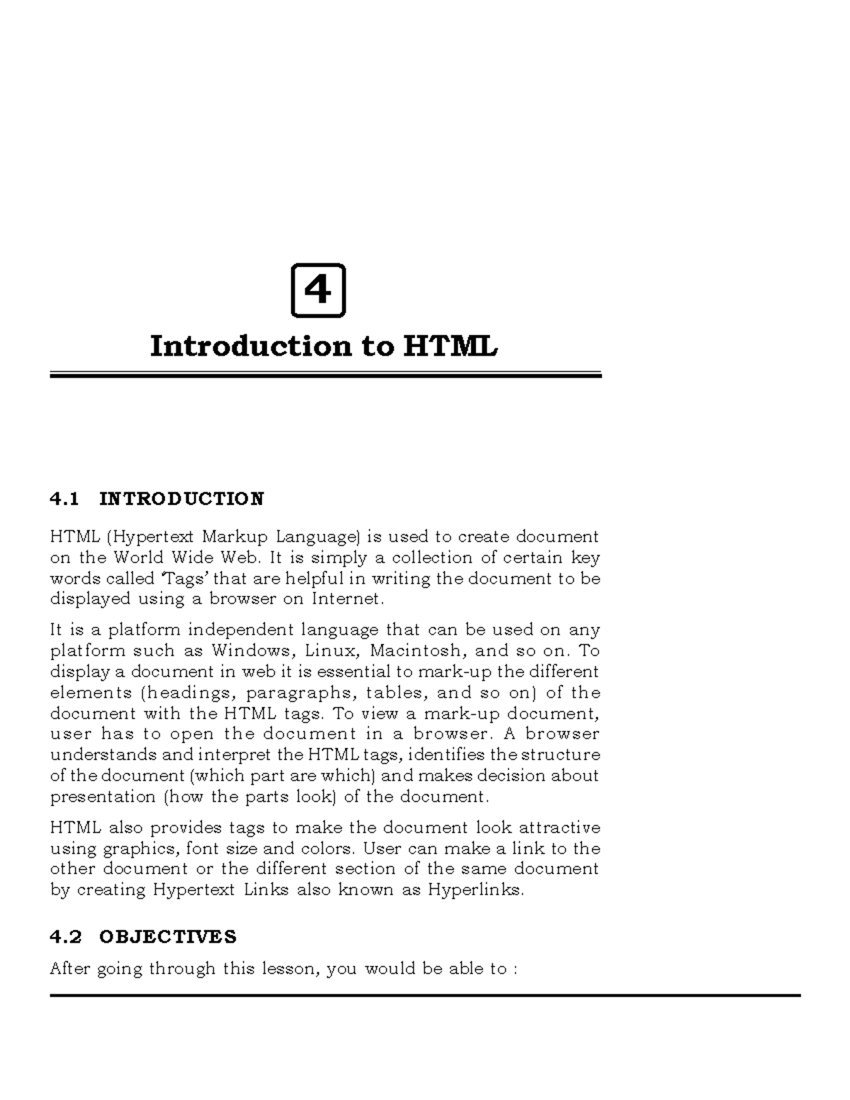 Html and html5 Notes - Introduction to HTML 4 INTRODUCTION HTML ...