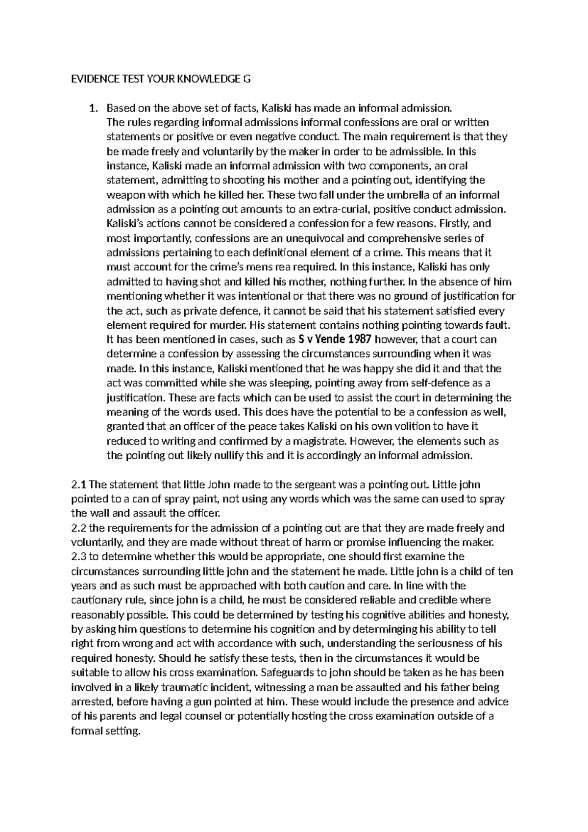 Test your knowledge G - answers for the practice tests given to us in ...