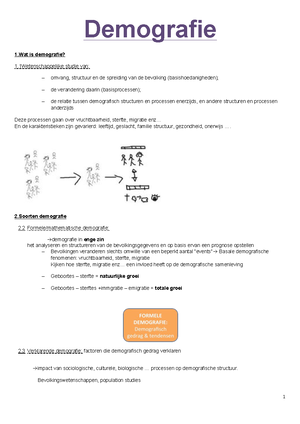 D E M O G R A F I E - Samenvatting demografie + colleges - D E M O G R ...