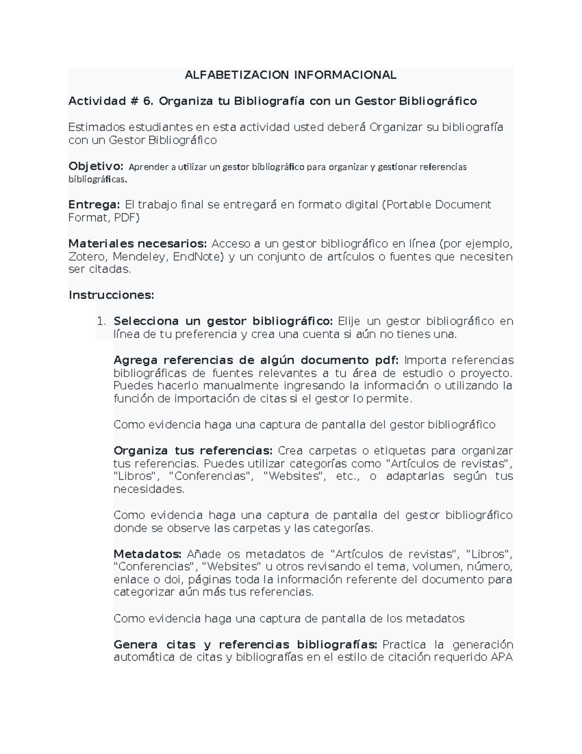 Alfabetizacion Informacional 2 - ALFABETIZACION INFORMACIONAL Actividad ...