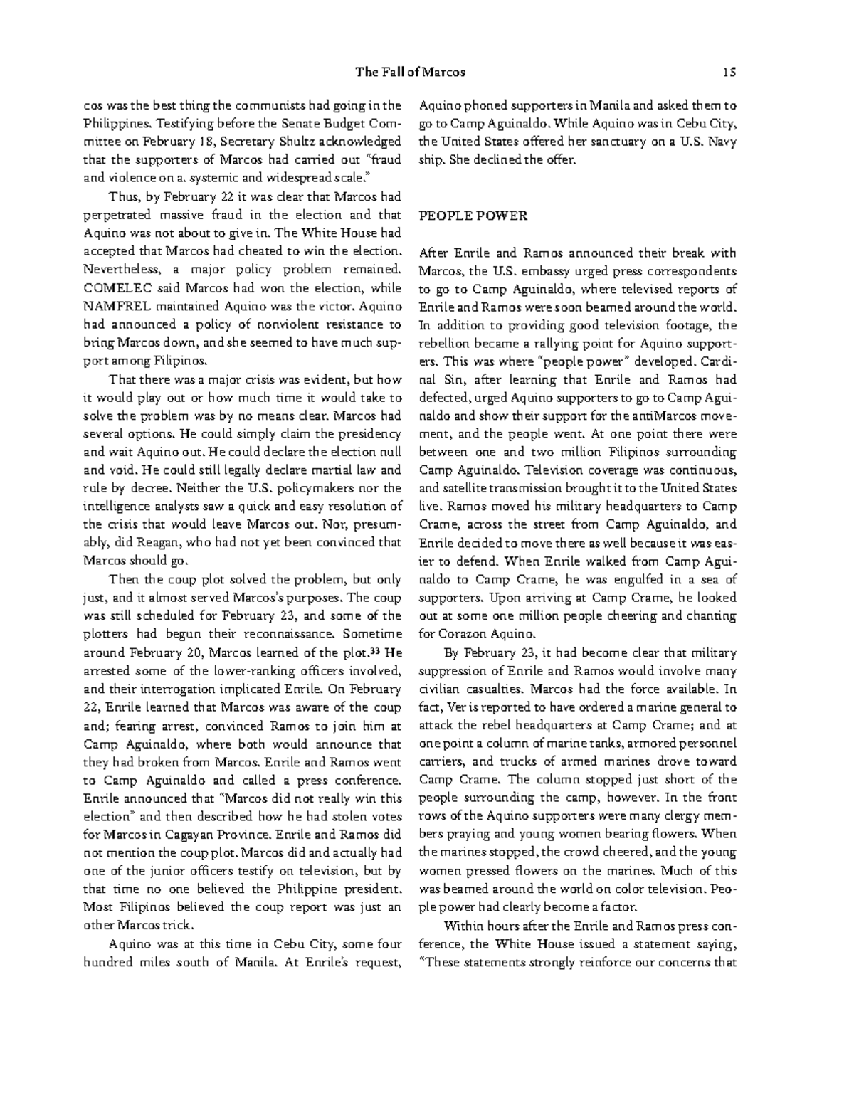 International Studies-8 - The Fall of Marcos 15 cos was the best thing ...