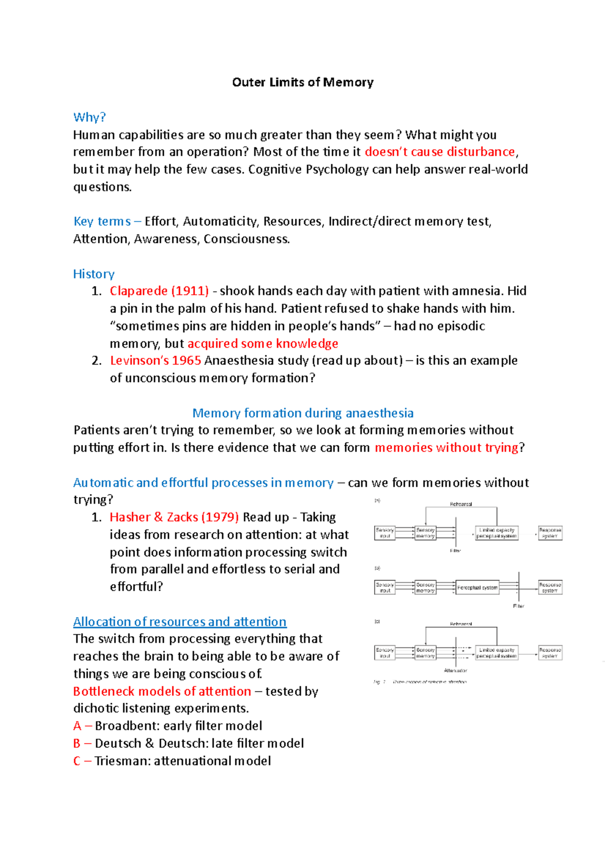 Outer Limits of Memory Lecture 1 - Outer Limits of Memory Why? Human ...
