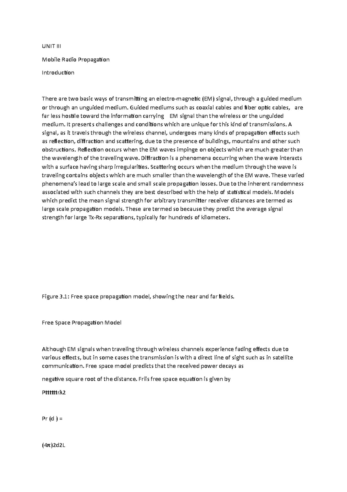 Unit Iii Mobile Computing Unit Iiimobile Radio Propagation Introduction There Are Two Basic