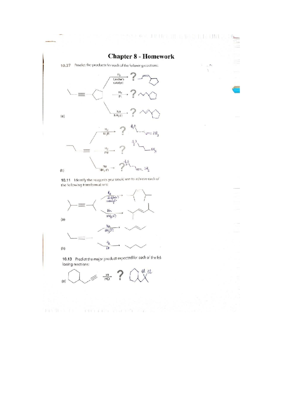 Chapter 8 - great - Chapter 8 Homework 10 Predict the products for each ...